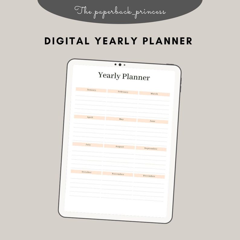 Yearly Planner | Printable Annual Planner PDF | Goal Setting, Monthly ...