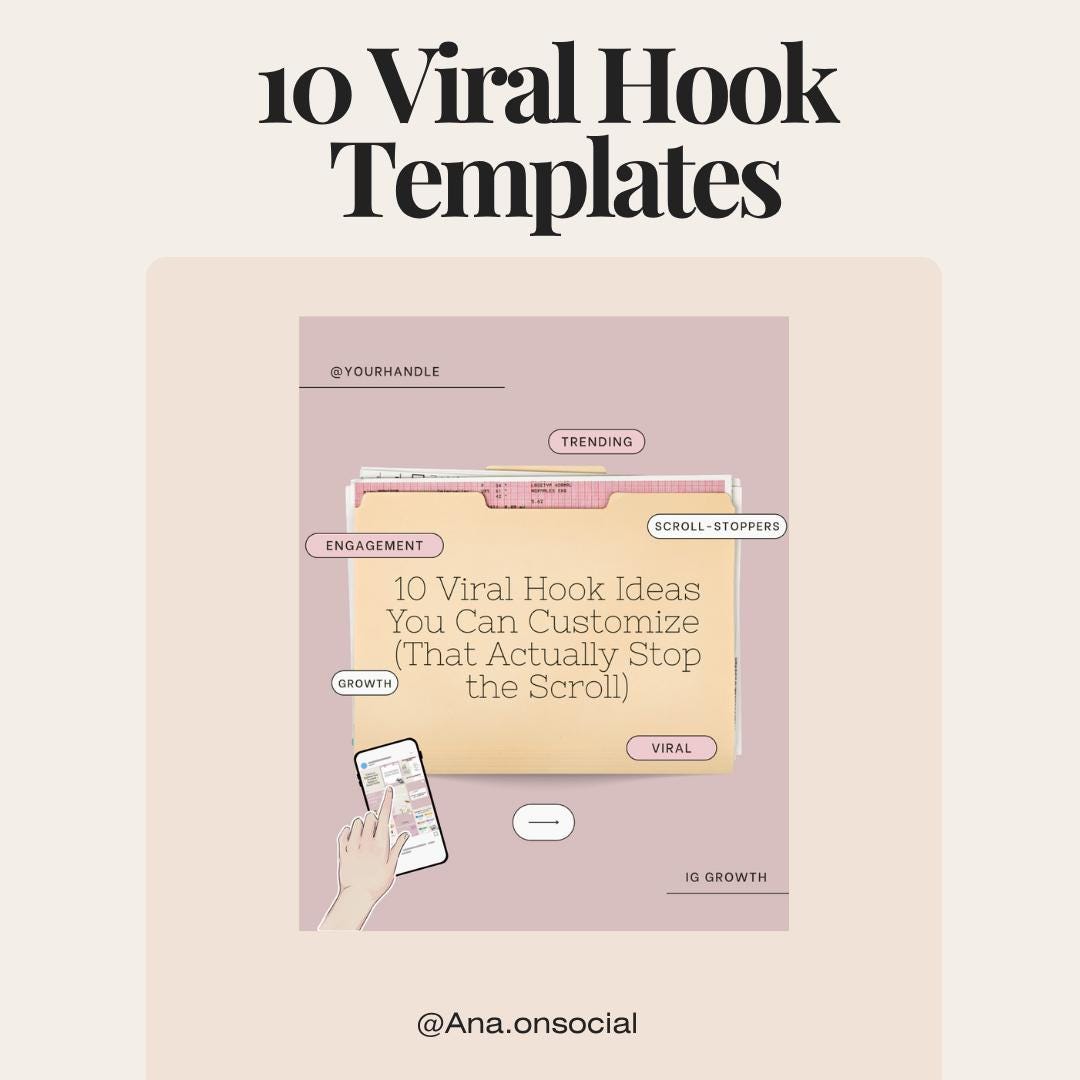 Instagram Viral Hooks Template | Social Media Content Creator Kit ...