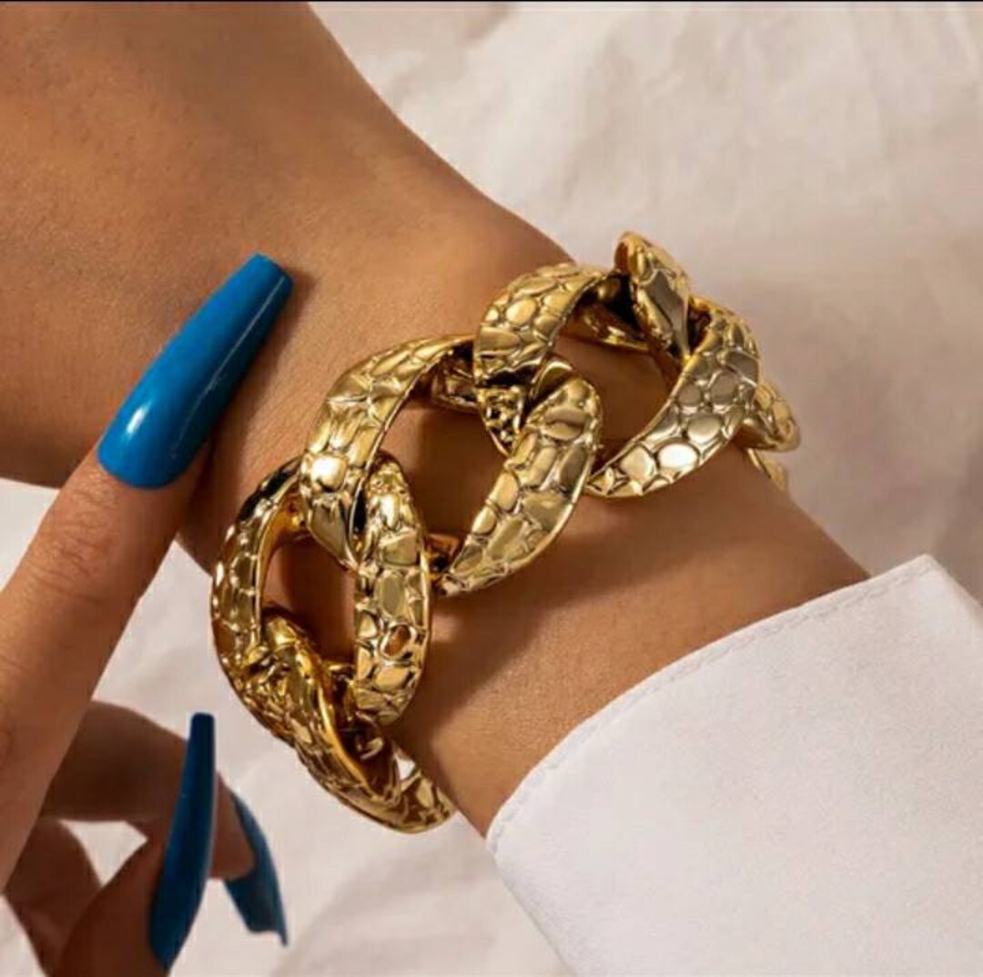 Beautiful Chain Link Snake Pattern Single Chain Bracelet - Etsy
