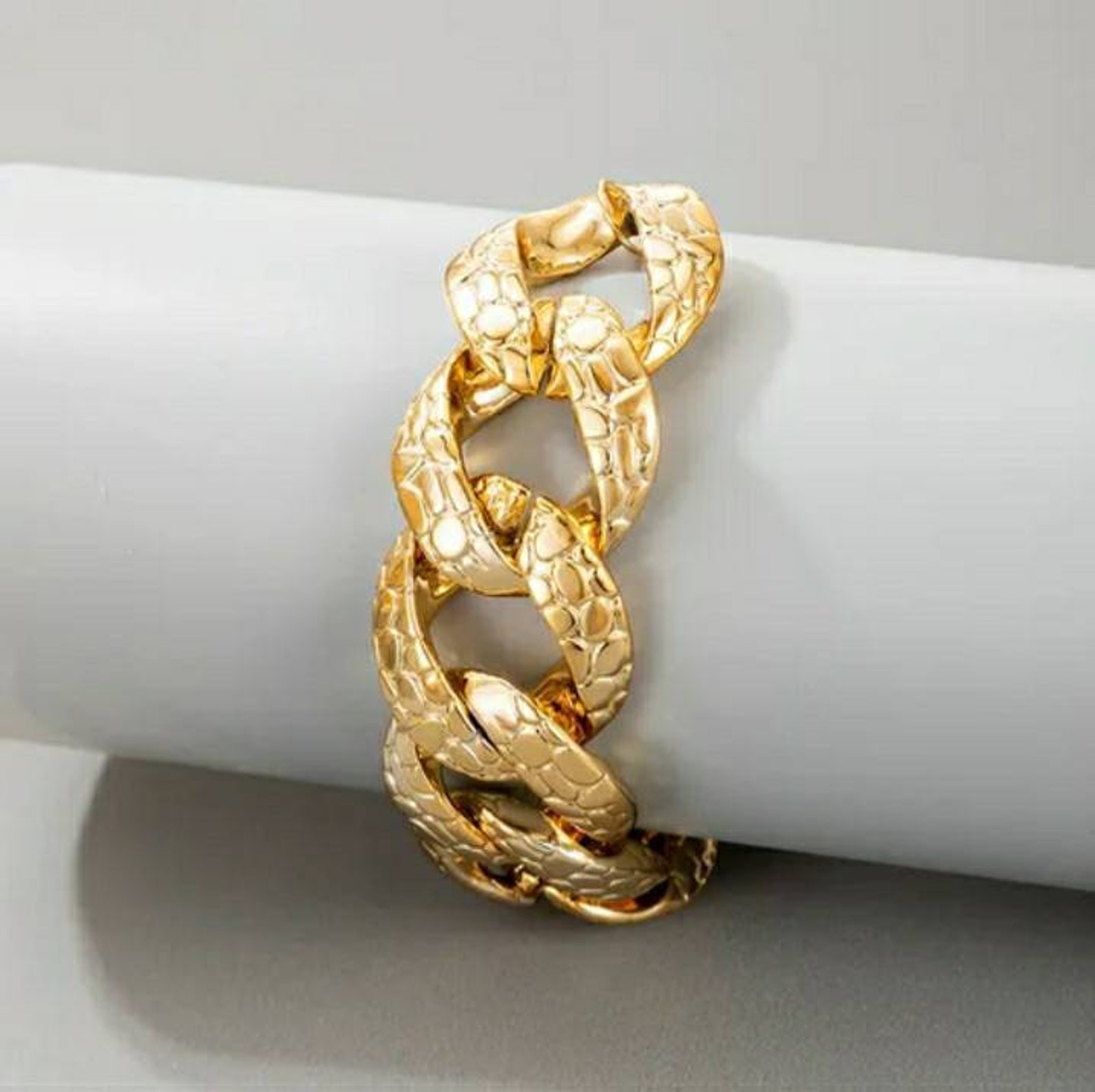 Beautiful Chain Link Snake Pattern Single Chain Bracelet - Etsy