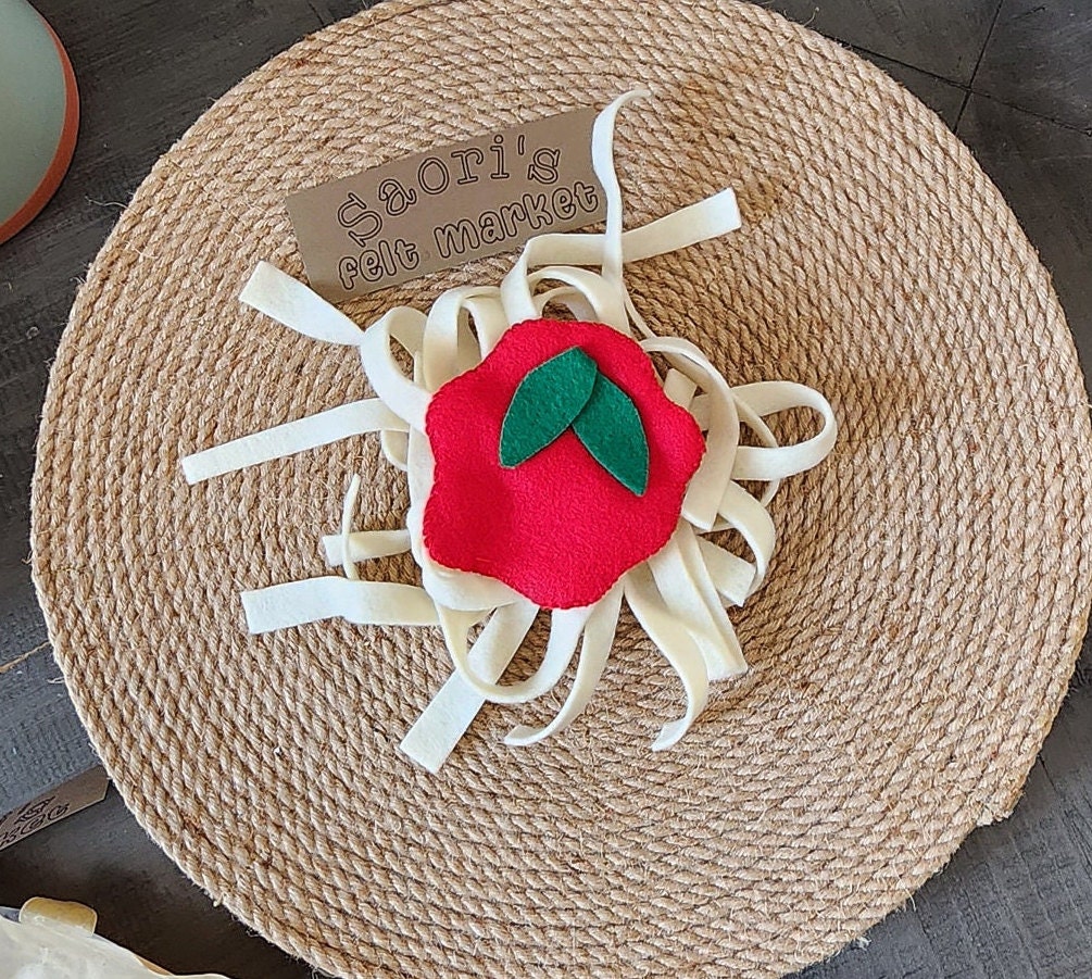 Felt Spaghetti Pasta Dinner | Pretend Play Food | Felt Food | Felt Play ...