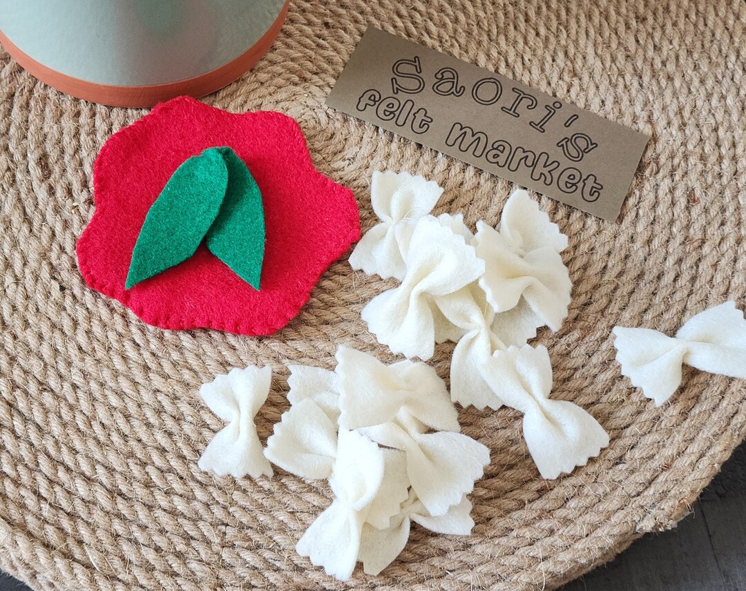 Bow Tie Pasta | Pretend Play Food | Felt Food | Felt Play | Montessori ...