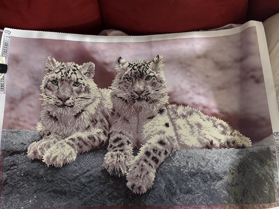 Snow Leopards - Completed Diamond Dots Canvas - Etsy