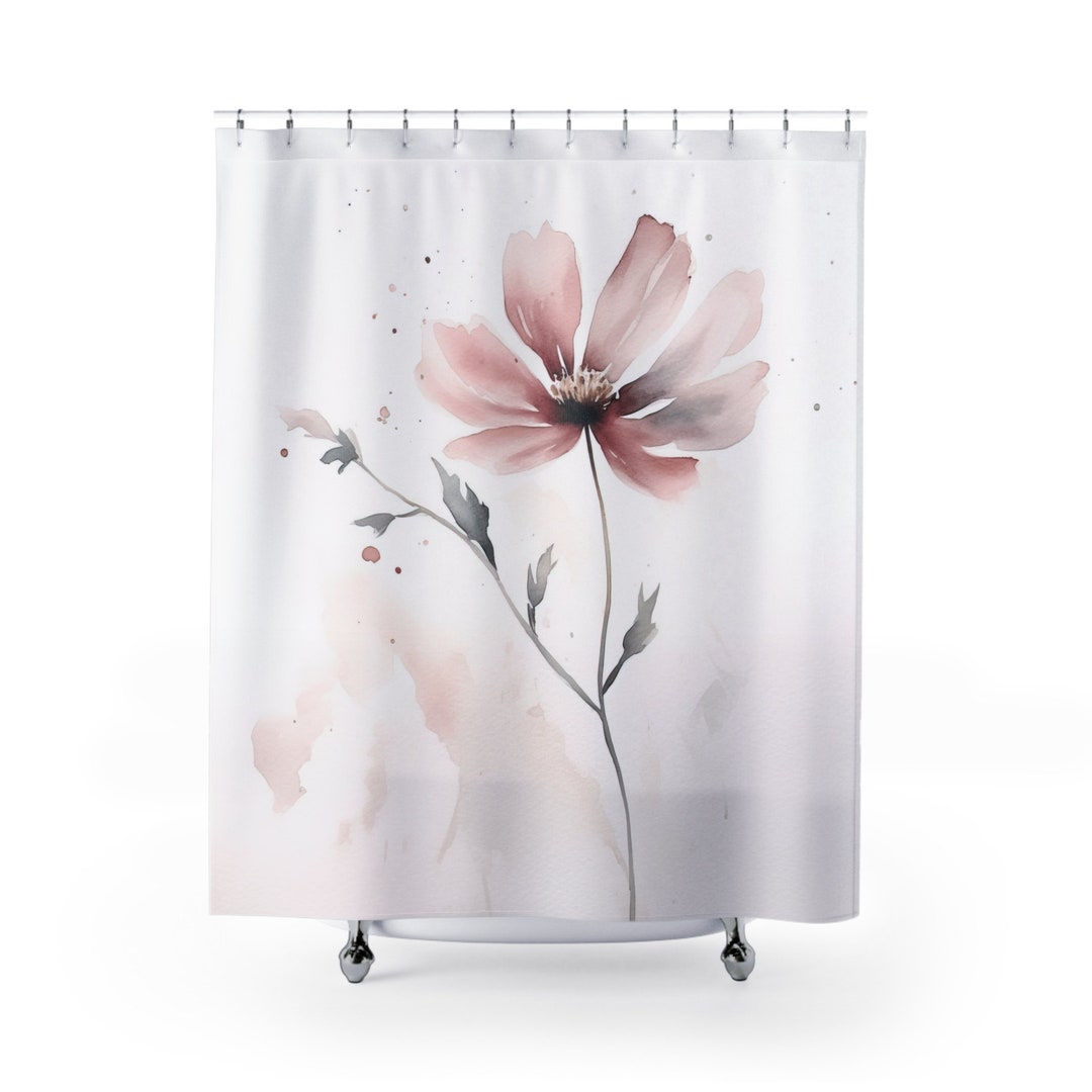 Watercolor Flower Shower Curtain, Soft Colors Flowers, Bathroom, Floral ...