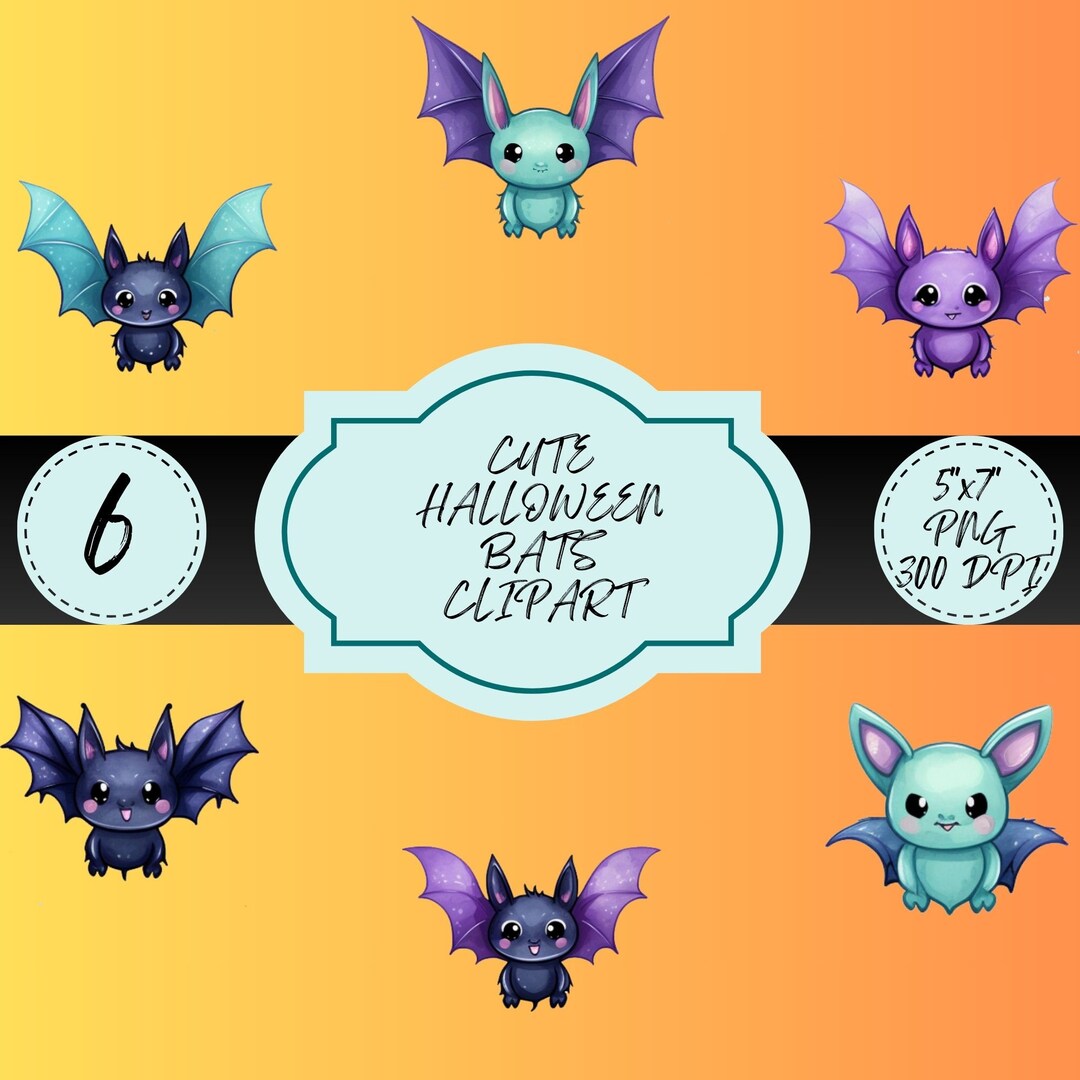 Cute Halloween Bats Clipart Junk Journal Spooky and Adorable Bat ...