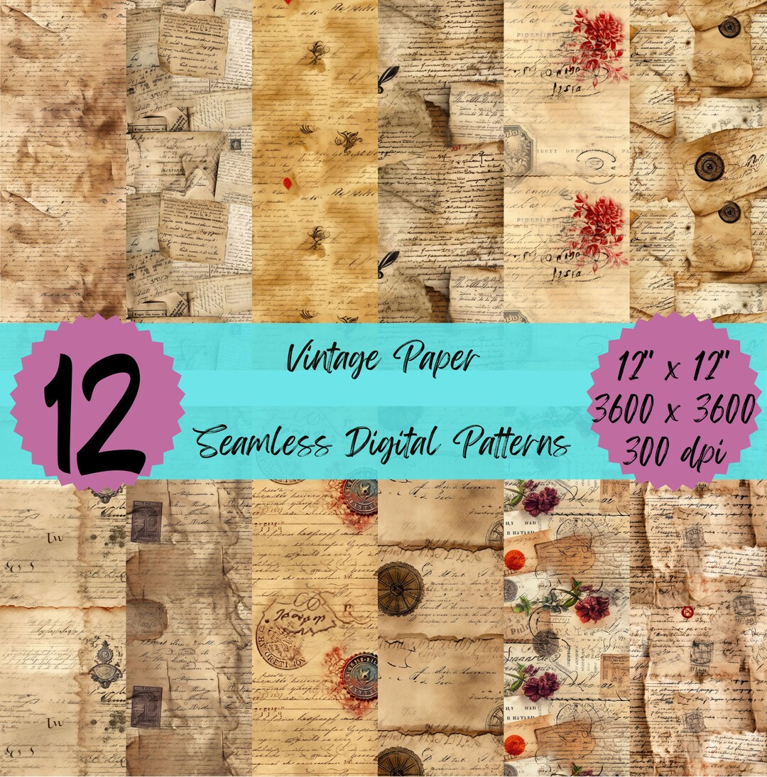 Vintage Paper Pattern Digital Paper Seamless Design Antique Elegance AI ...
