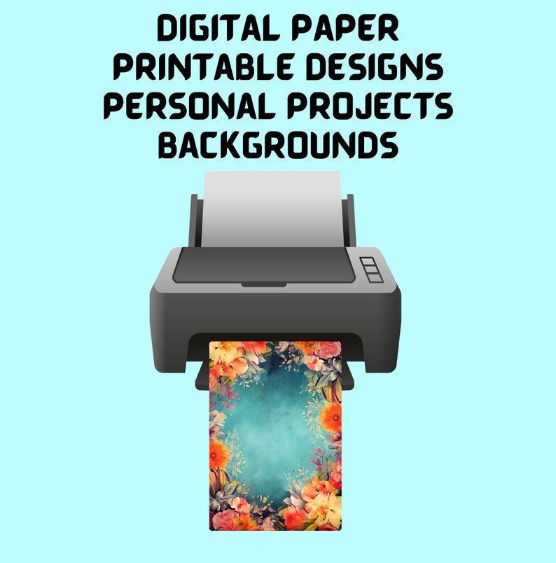 Floral Border Digital Paper Flowers Watercolor Design Flower Field ...