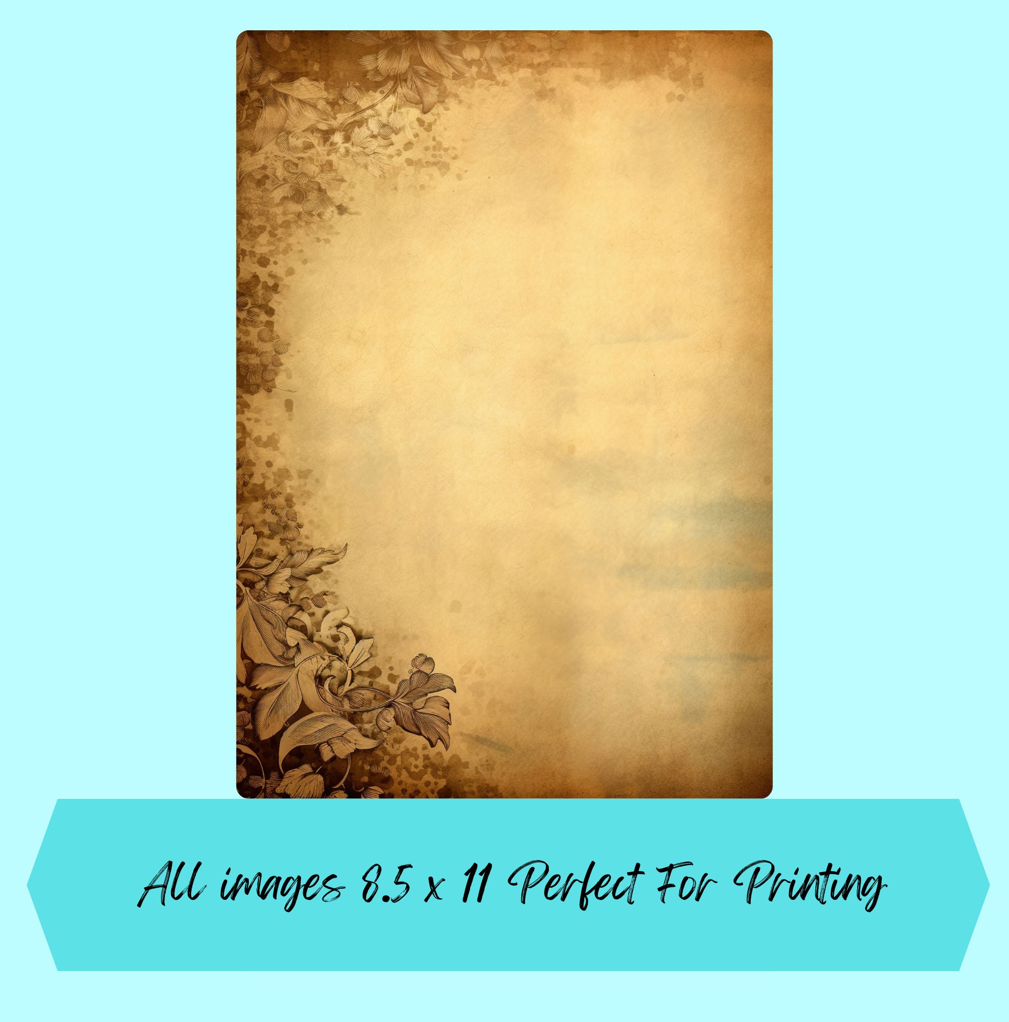 Old Vintage Floral Border Paper Digital Paper Flowers Antique Style ...