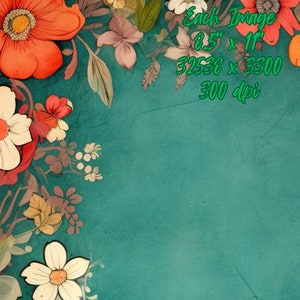 Floral Border Digital Paper Flowers Watercolor Design Flower Field ...