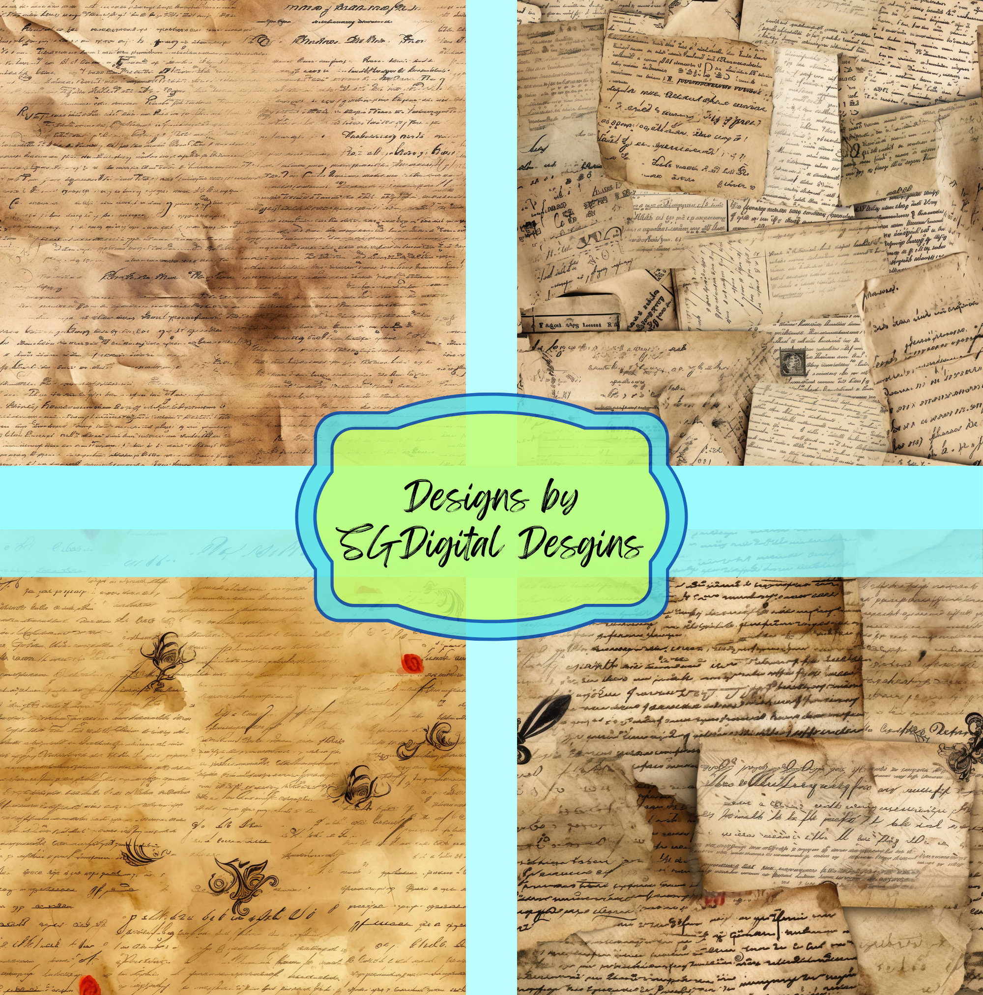 Vintage Paper Pattern Digital Paper Seamless Design Antique Elegance AI ...