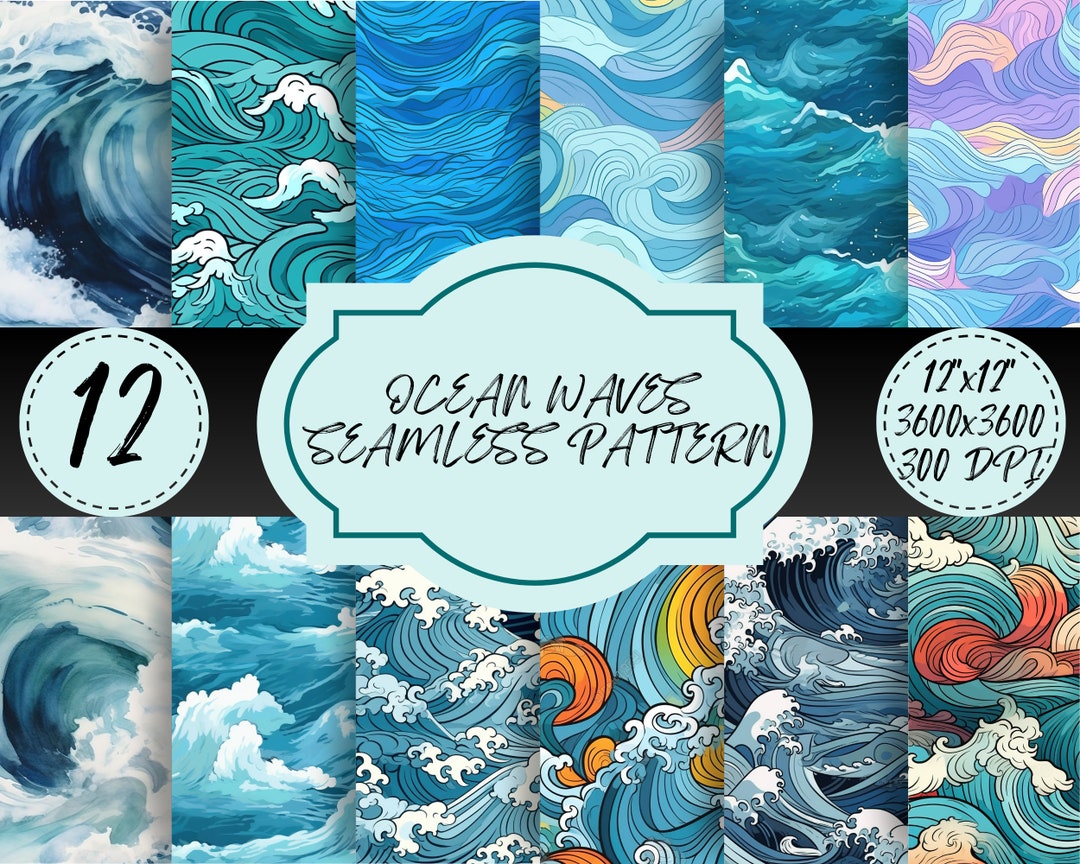 Ocean Waves Tranquil Coastal Patterns Ocean Water Cards Instant ...