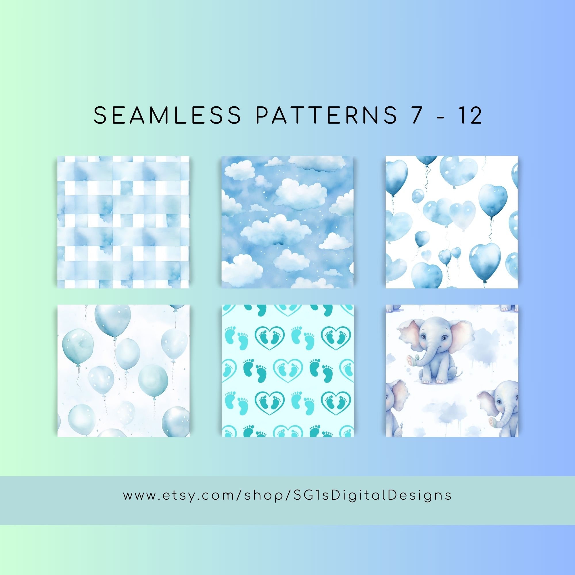 Baby Boy Seamless Patterns New Born Adorable Infant-themed Designs ...