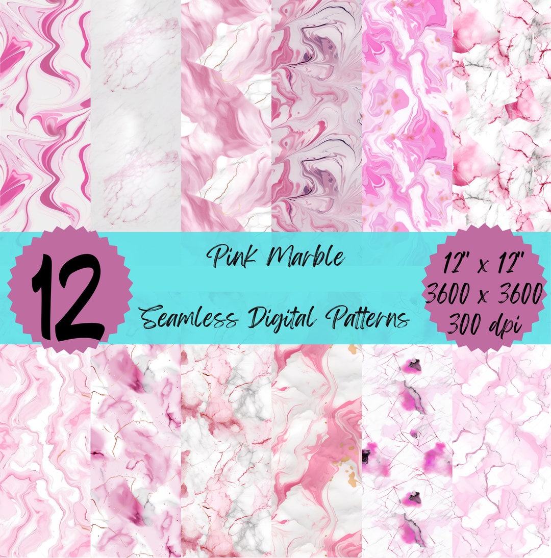 Pink Marble Pattern Digital Paper Seamless Design Elegant Marble AI Art ...