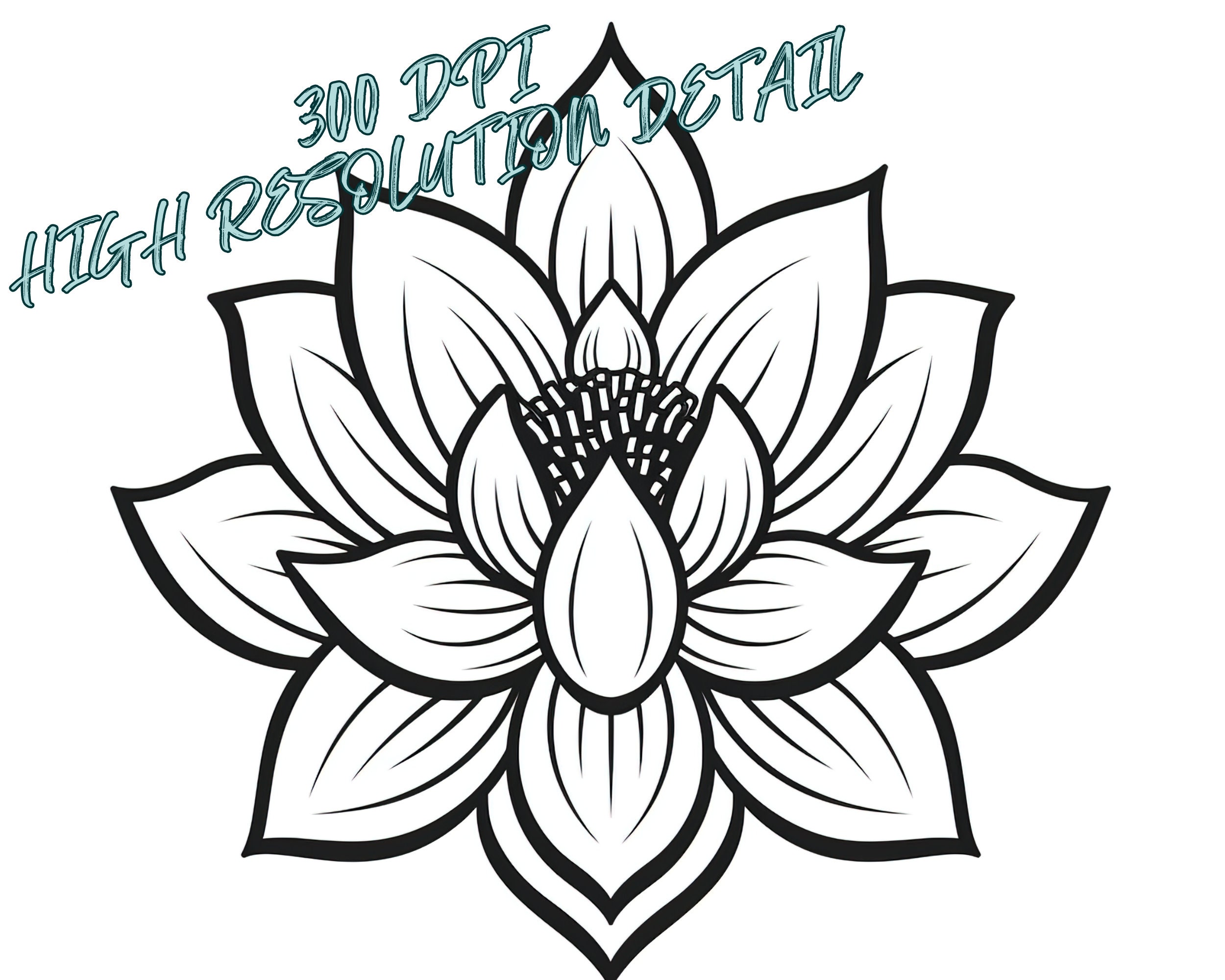 Black and White Lotus Digital Paper Lotus Floral Journals Scrapbook ...