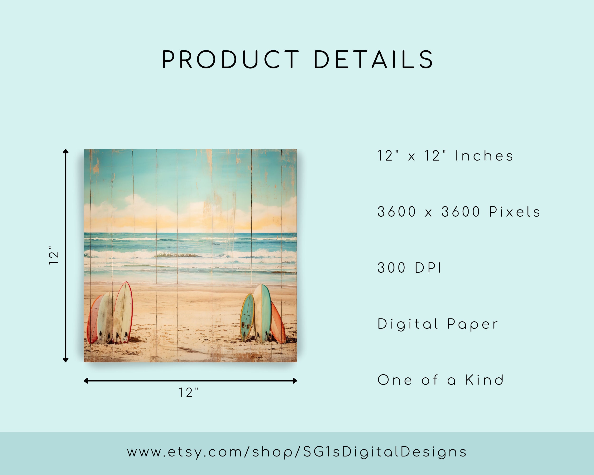 Beach on Old Wooden Boards Digital Paper Coastal Vintage Backgrounds ...