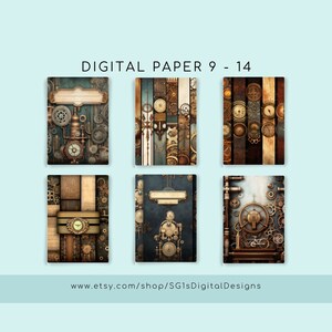 Steampunk Digital Paper Mechanical Designs Instant Download JPG Fantasy ...