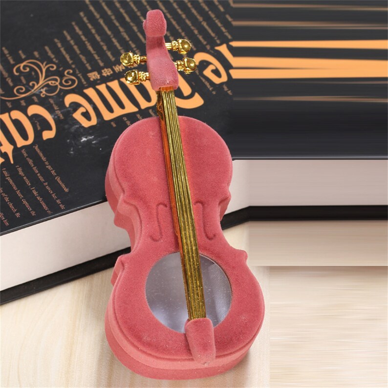 Cute Necklace Box Violin Shape Jewelry Ring Box Jewelry - Etsy