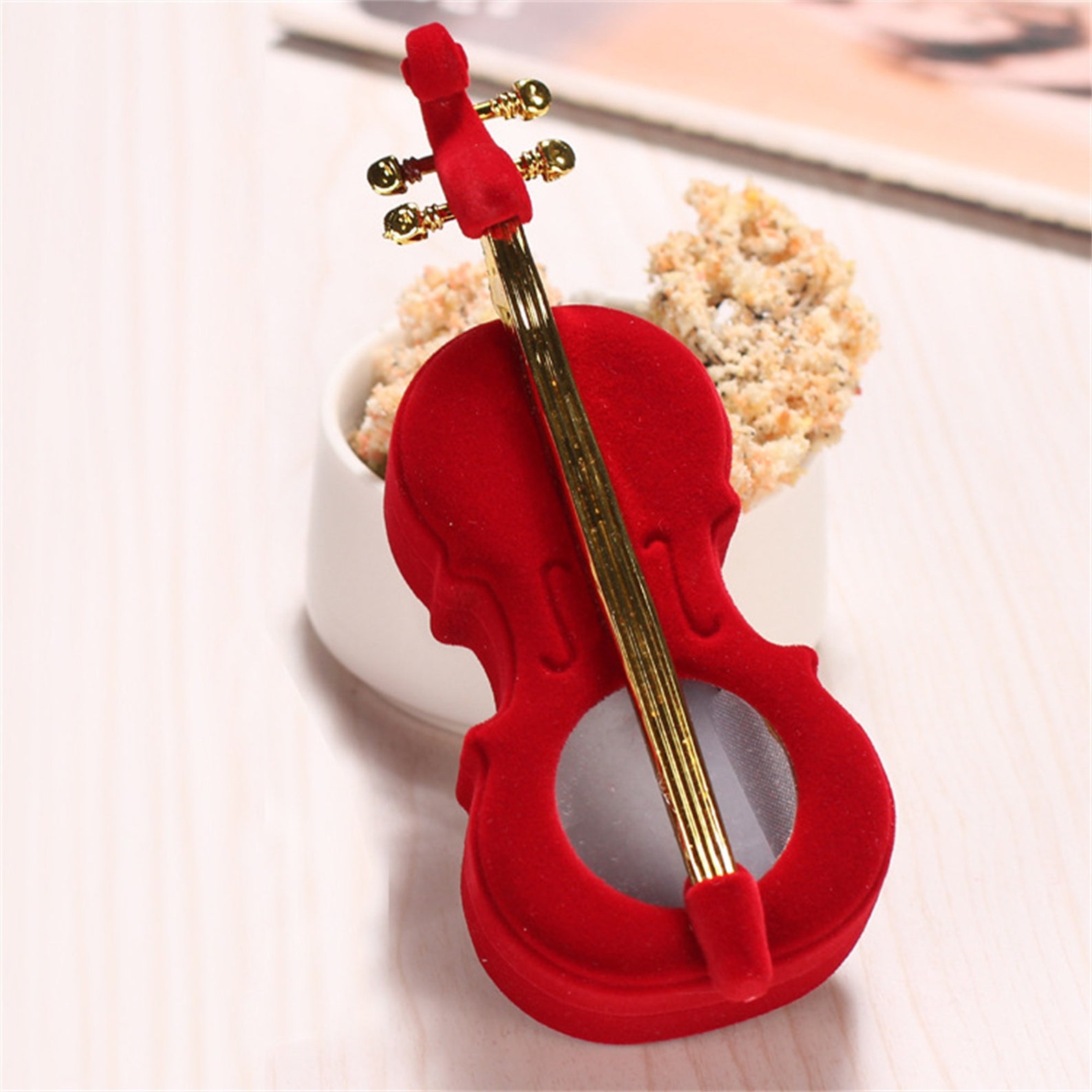 Cute Necklace Box Violin Shape Jewelry Ring Box Jewelry - Etsy