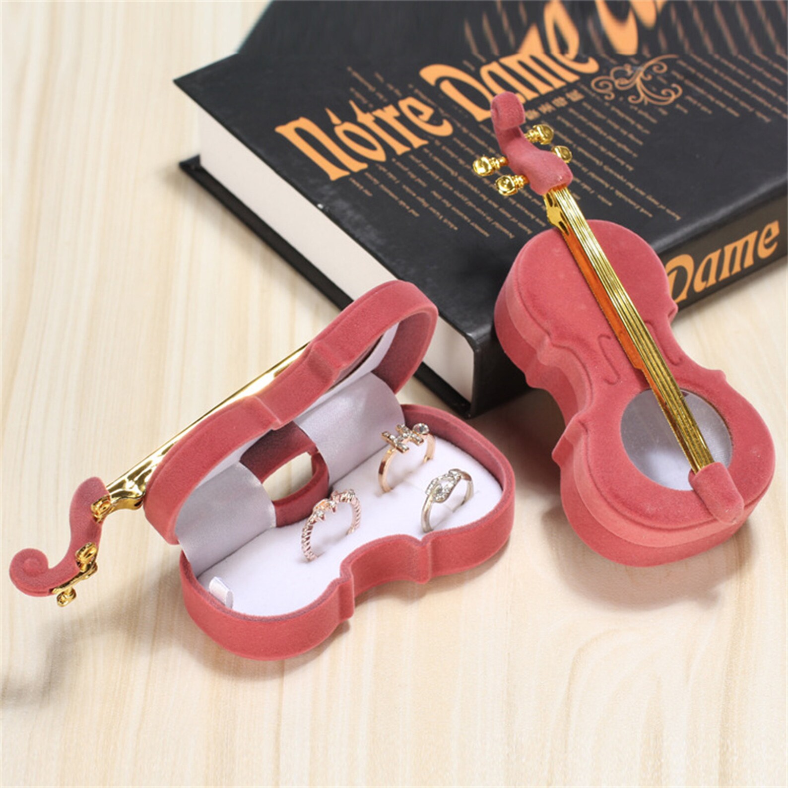 Cute Necklace Box Violin Shape Jewelry Ring Box Jewelry - Etsy