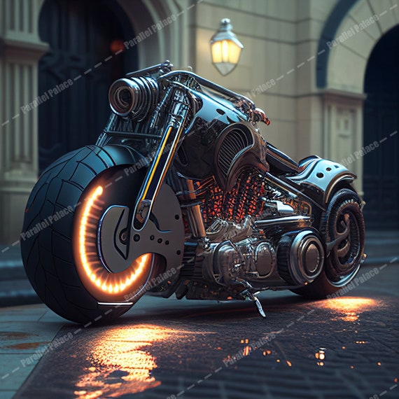 Futuristic Motorcycle Chopper