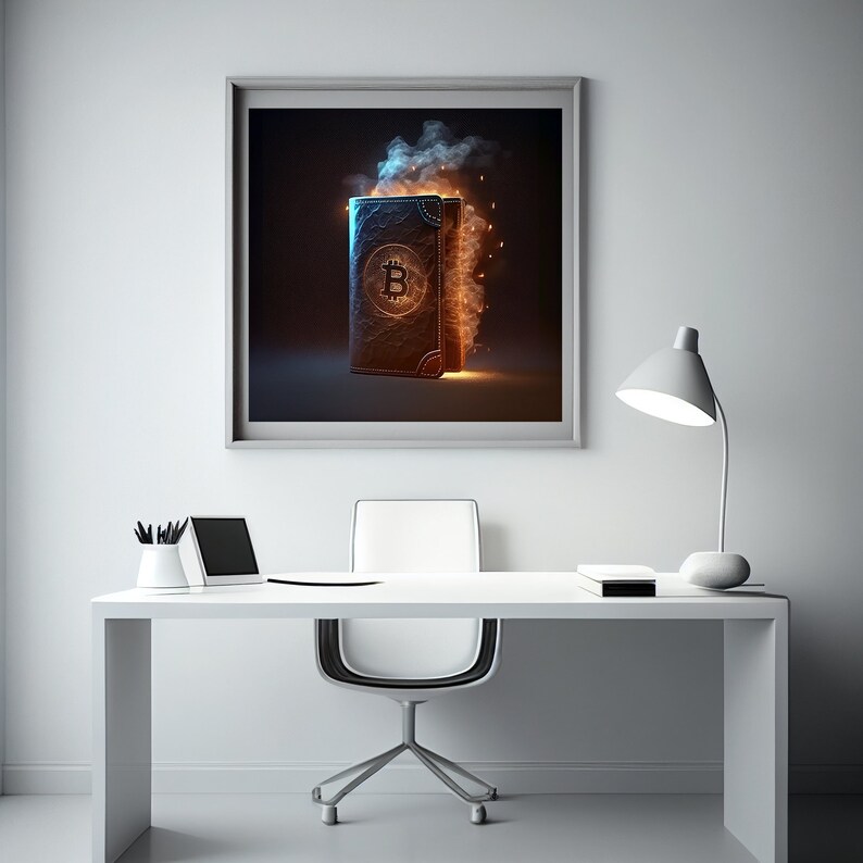 Crypto Wallet Fire Digital Art Printable Art, Wall Art, Decoration ...