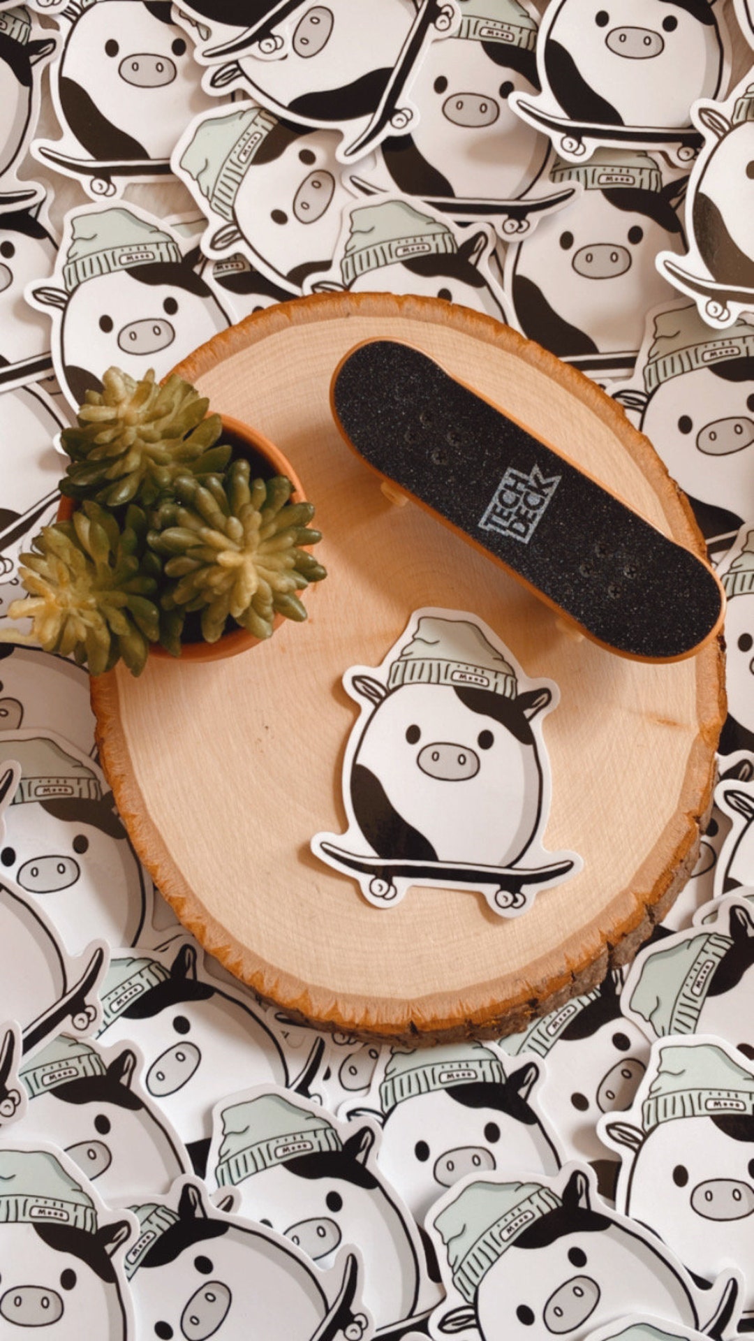 Skateboarding Connor Cow Sticker - Etsy