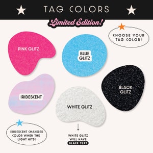 Groovy Glitter Pet Tag: Custom Engraved Iridescent Acrylic Dog & Cat ID ...