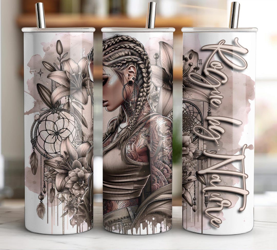 20 Oz Tumbler Wrap + 3 Freebies - Rogue by Nature | Boho Rebel Girl Art ...