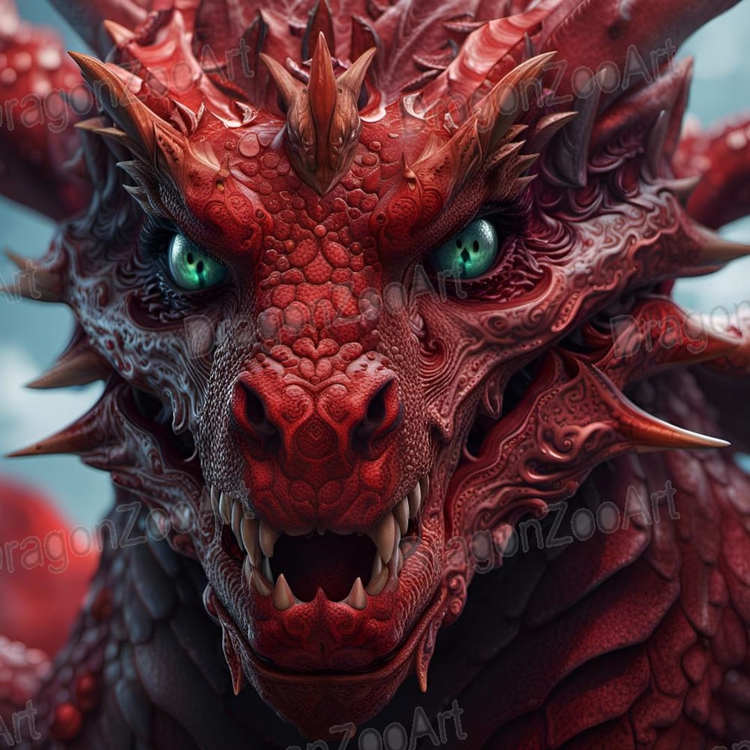 Ancient Red Dragons Large Digital Files Set of 5 - Etsy