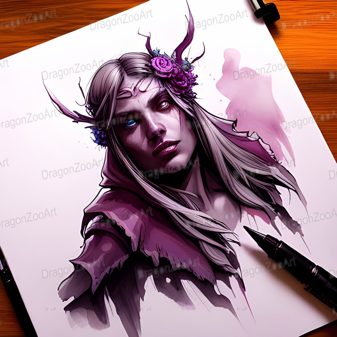 Necromancer Female Sketch Large Digital File Collection of 4 - Etsy