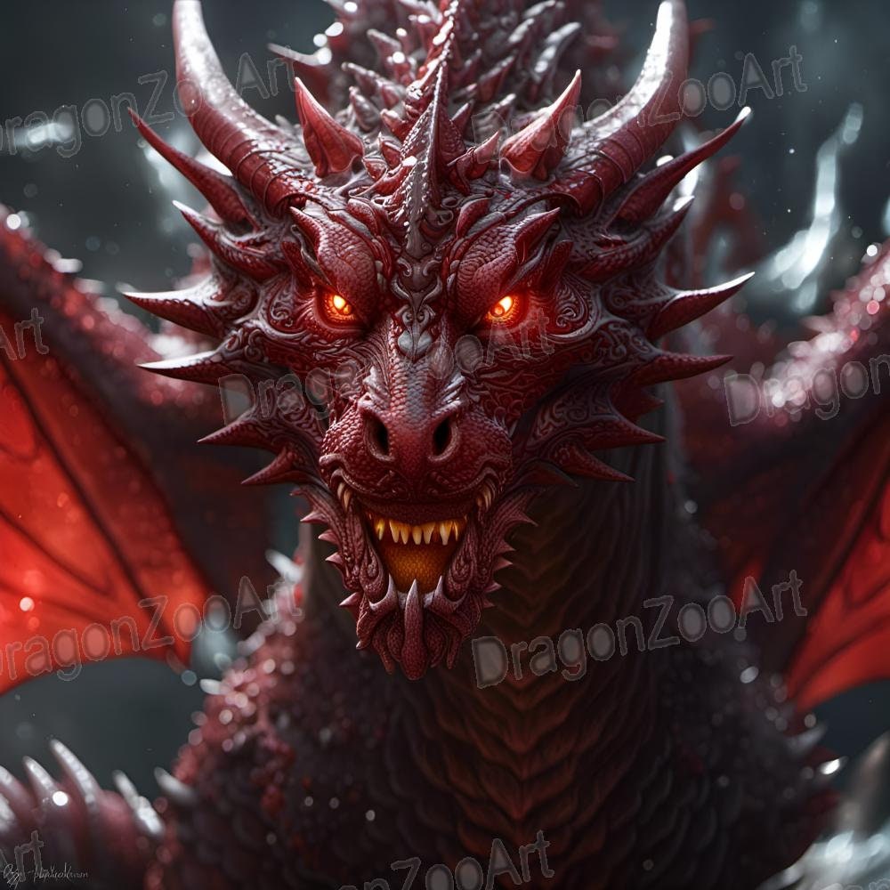 Ancient Red Dragons Large Digital Files Set of 5 - Etsy