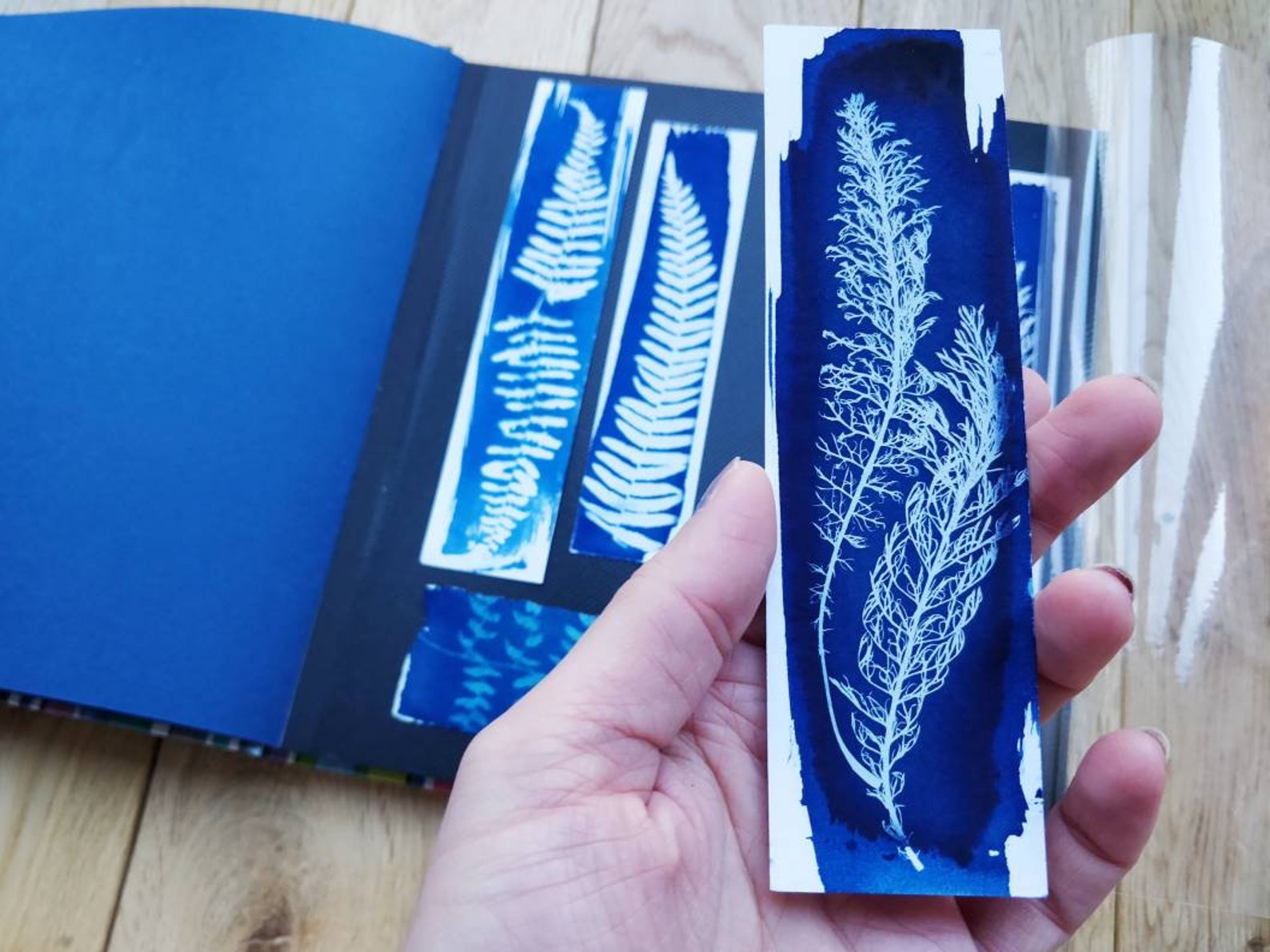 Blue Cyanotype Bookmark | Original Artwork | Approx 14-18cm - Etsy
