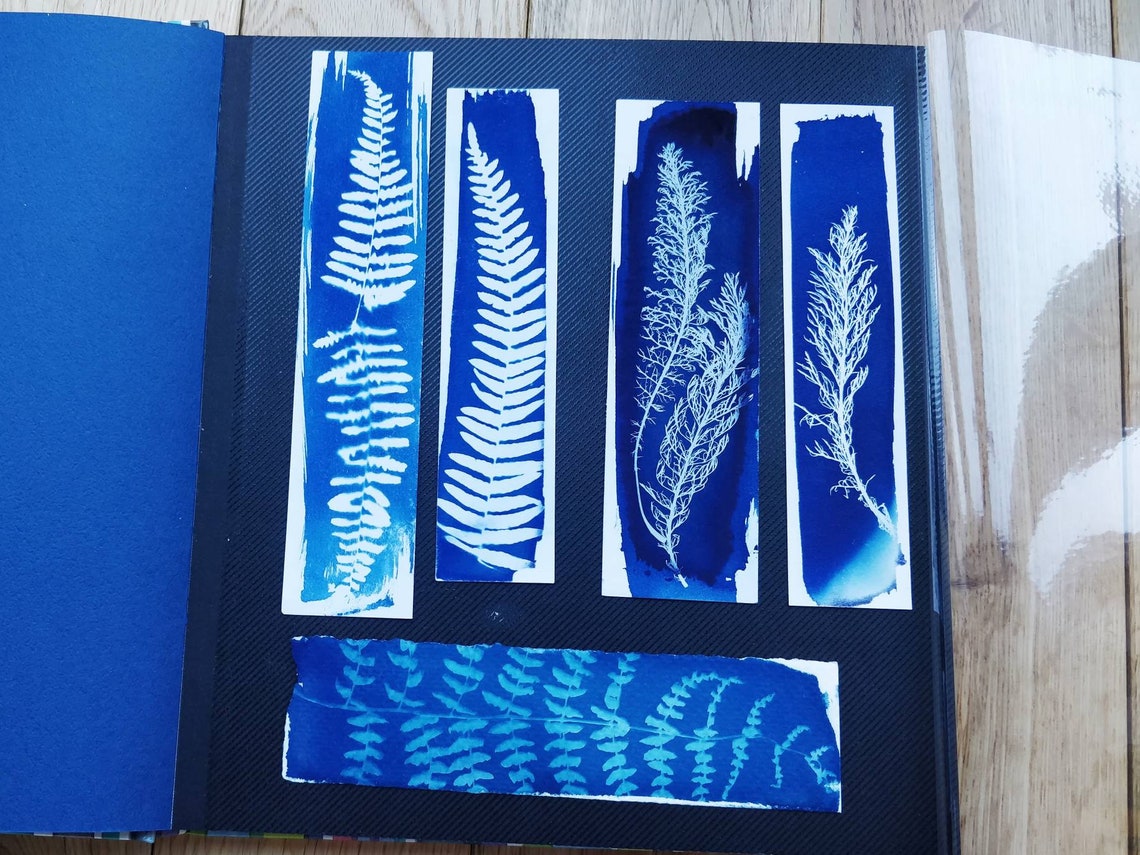 Blue Cyanotype Bookmark | Original Artwork | Approx 14-18cm - Etsy