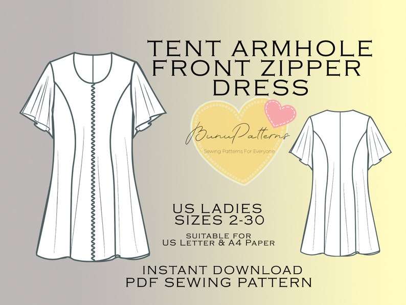 Tent Dress Sewing Pattern Comfortable Dress PDF Sewing - Etsy