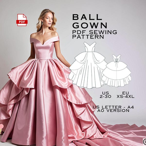 Wedding Gown Pattern - Etsy