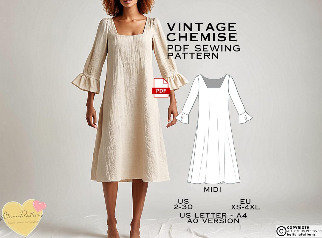 Renaissance Chemise Sewing Pattern: Vintage Nightgown (PDF Pattern) - Etsy