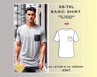 Mens Shirt Sewing Pattern, Man Classic Fit Shirt Sewing Pattern, PDF ...