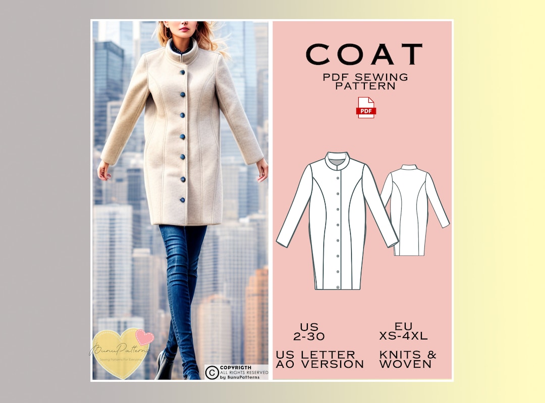 Cocoon Coat Sewing Pattern: Plus Size Winter Overcoat (PDF Pattern) - Etsy