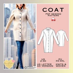 Cocoon Coat Sewing Pattern: Plus Size Winter Overcoat (PDF Pattern) - Etsy