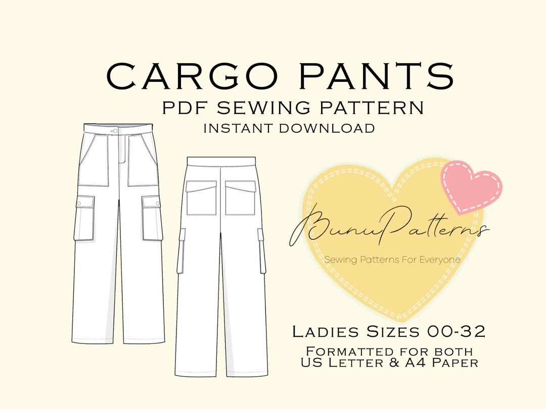 Cargo Pants Sewing Pattern PDF Sewing Pattern Instant - Etsy