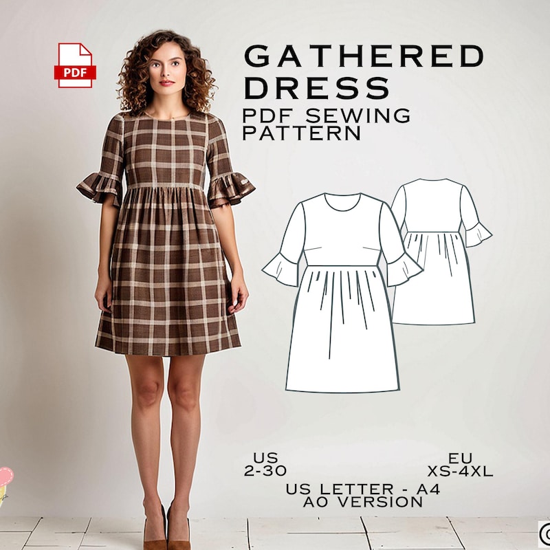 Short Dress Pattern - Etsy