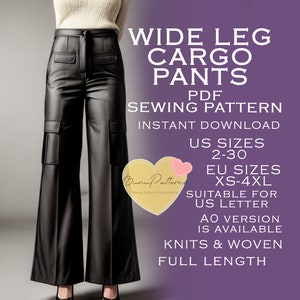 Cargo Pants Sewing Pattern, PDF Sewing Pattern Instant Download, Easy ...