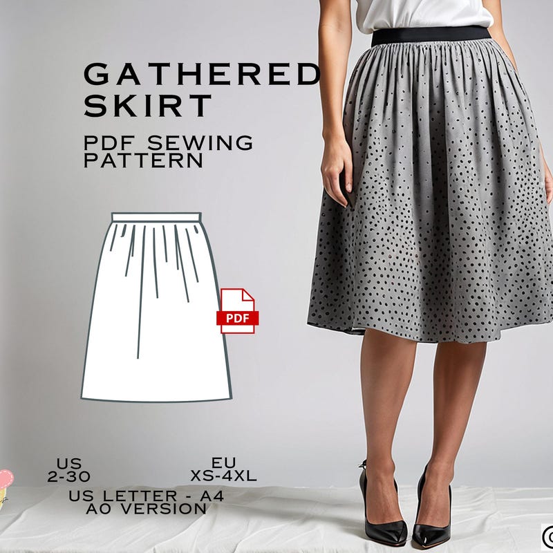 Gathered Skirt - Etsy