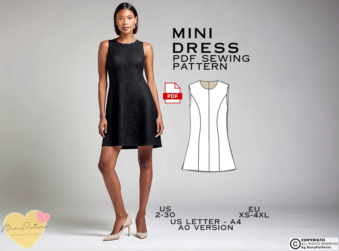 Trapeze Dress Sewing Pattern, Everyday Dress, Dress PDF Sewing Patterns ...