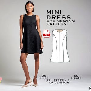 Trapeze Dress Sewing Pattern, Everyday Dress, Dress PDF Sewing Patterns ...