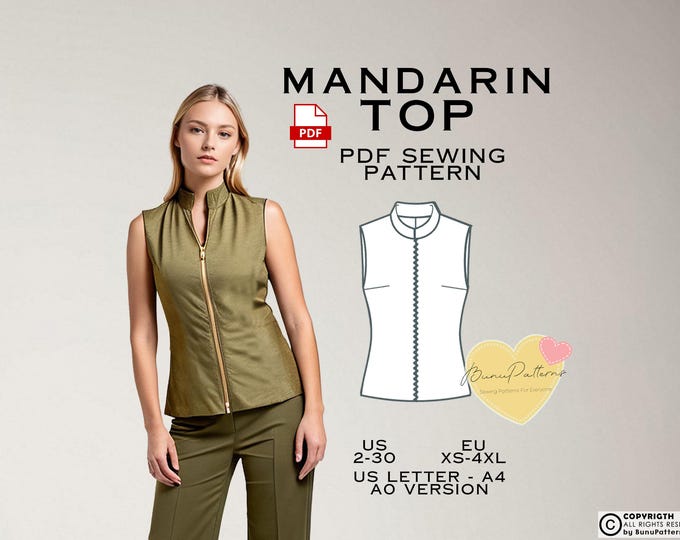 Bust 36 Cheongsam Mandarin Dress Sewing Pattern - Long or Short Asian ...