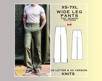 Men Shorts Sewing Pattern, Pleated Trousers PDF Sewing, Instant ...