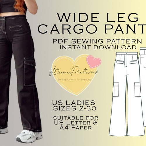 Cargo Pants Sewing Pattern PDF Sewing Pattern Instant - Etsy
