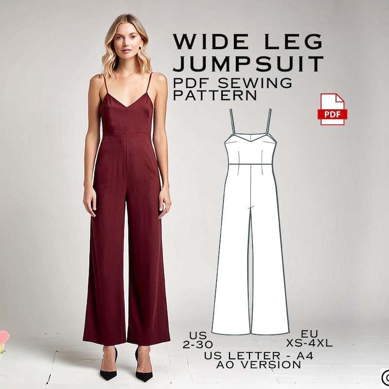 Wide Leg Jumpsuit - Etsy