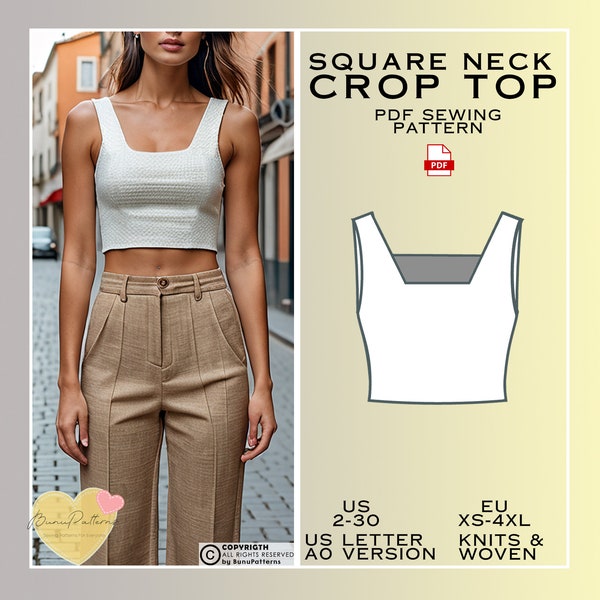 Square Neck Pattern - Etsy